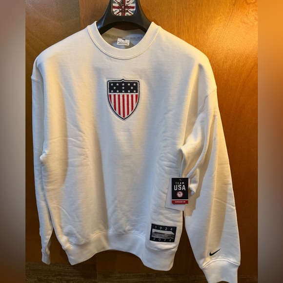 Nike | Sweaters | Nike White Team Usa Crewneck Sweater | Poshmark